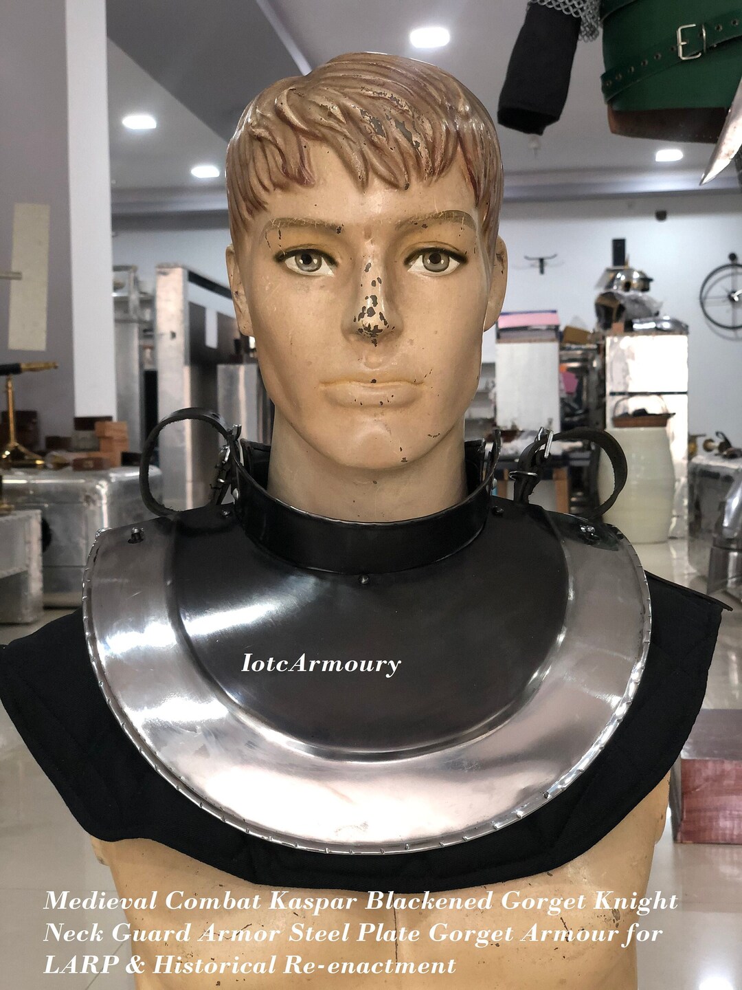 Medieval Combat Kaspar Blackened Gorget Knight Neck Guard - Etsy