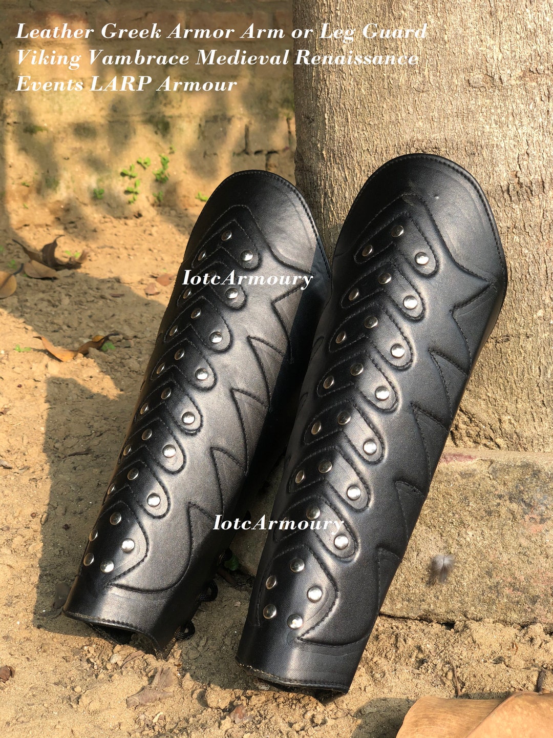 Leather Greek Armor Arm or Leg Guard Viking Vambrace Medieval - Etsy