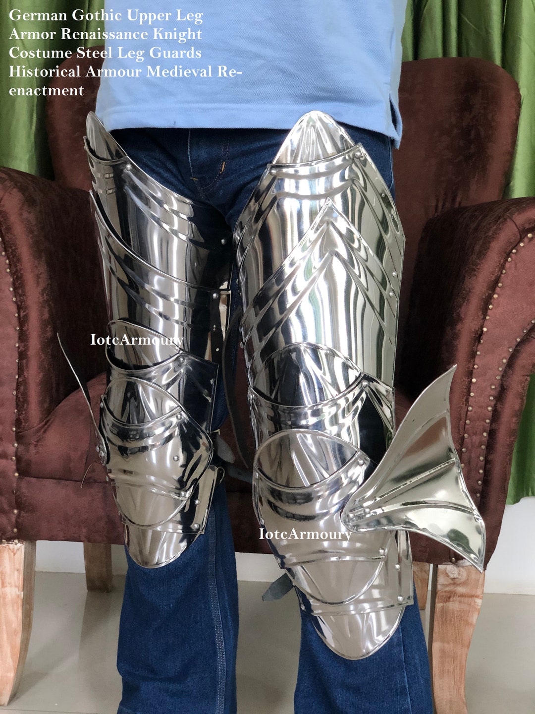 German Gothic Upper Leg Armor Renaissance Knight Costume Steel - Etsy