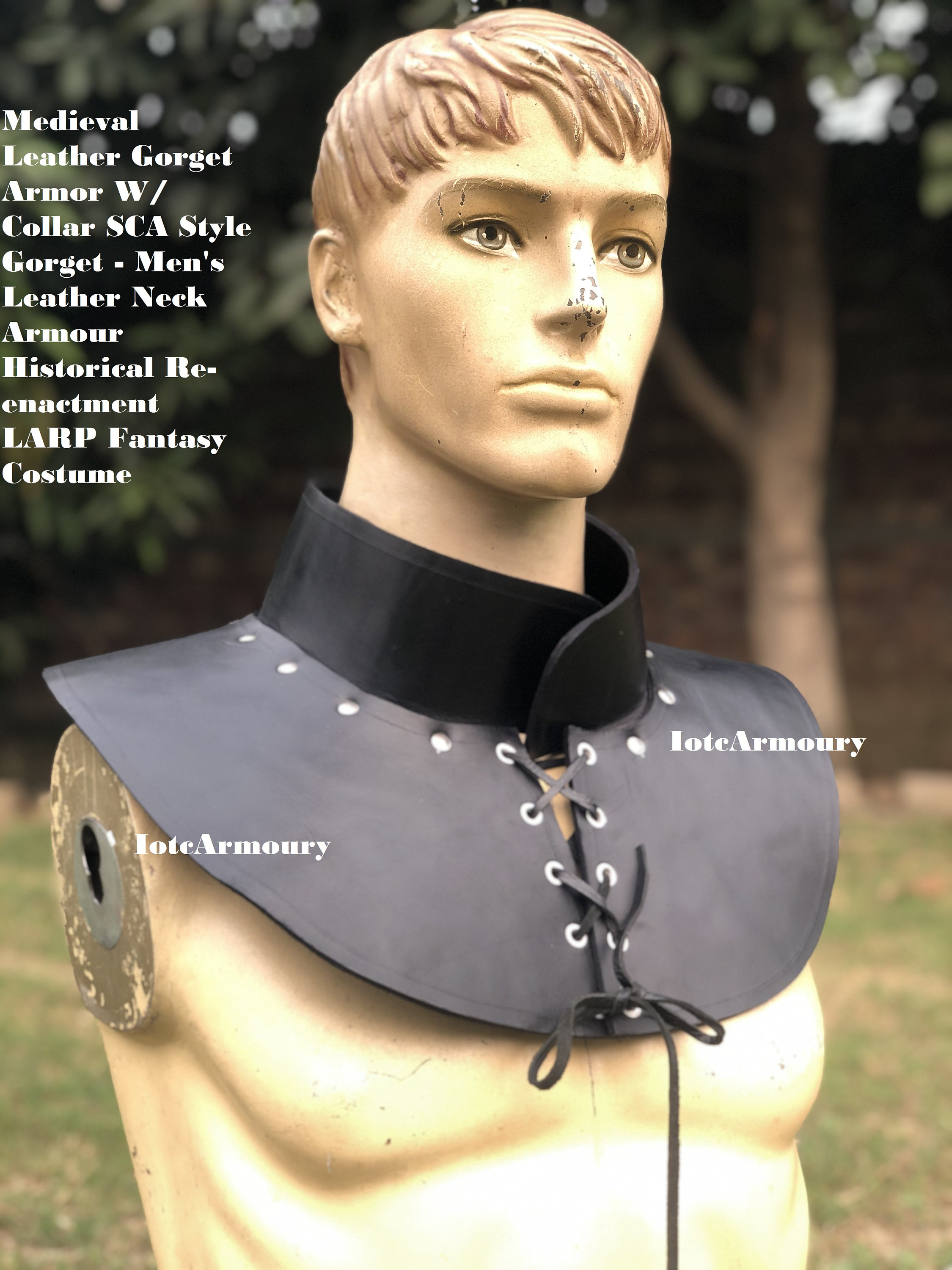 Medieval Leather Gorget Armor W/ Collar SCA Style Gorget - Etsy Canada