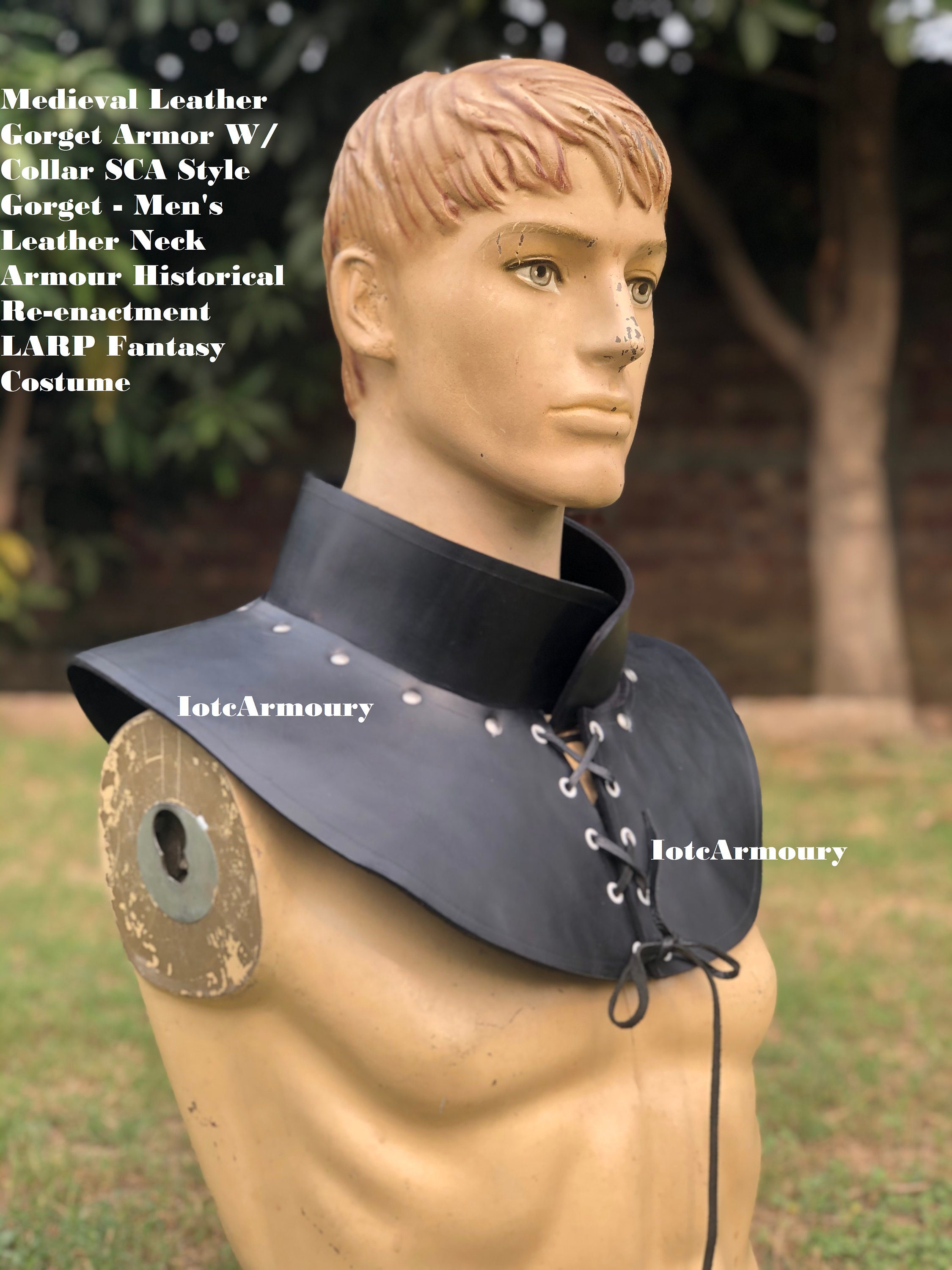Medieval Leather Gorget Armor W/ Collar SCA Style Gorget - Etsy Canada