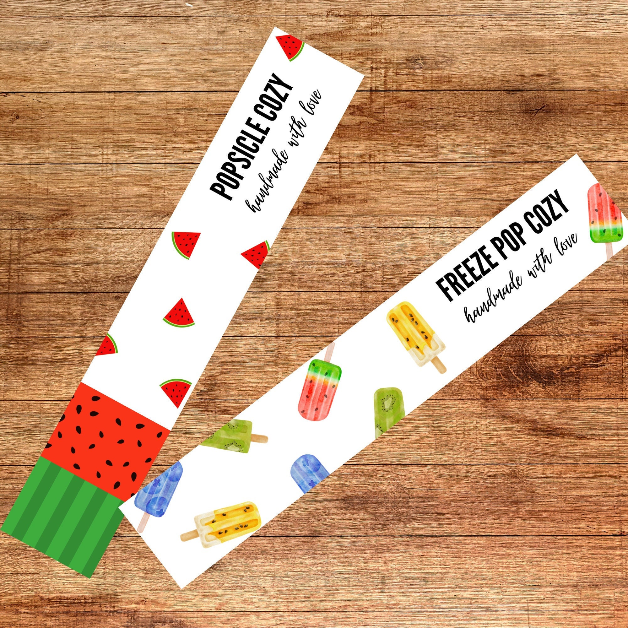 Popsicle Cozy Inserts Freeze Pop Display Card Tag Templates Craft ...
