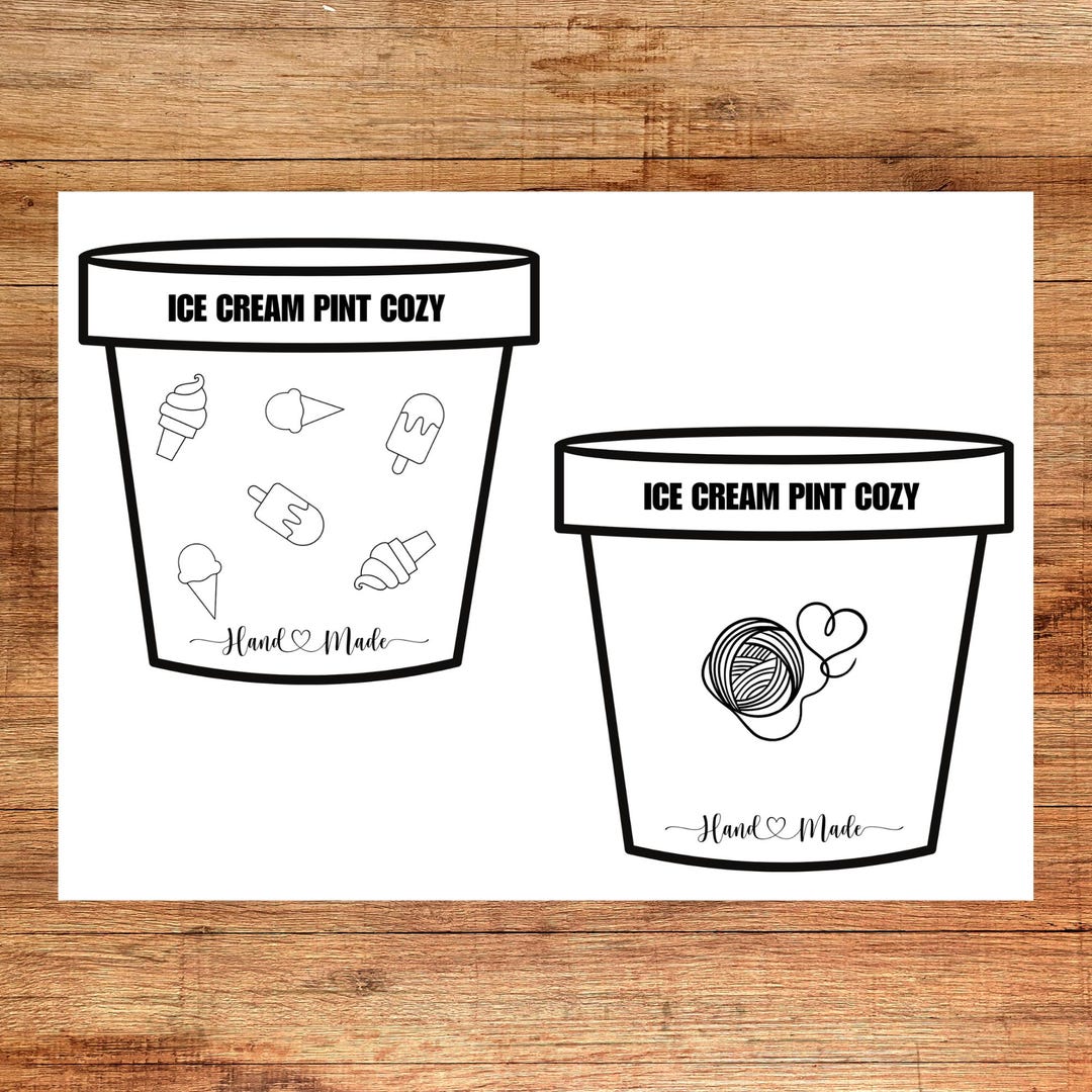 Ice Cream Pint Cozy Printable TEMPLATE - Ice Cream Cozy Display Card ...