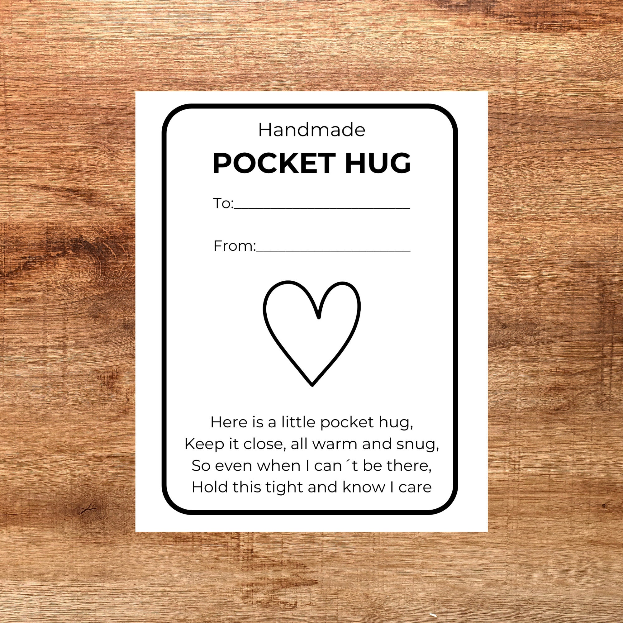 Pocket Hug Tag Display Card Inlay Printable Label Tag Backing Card for ...