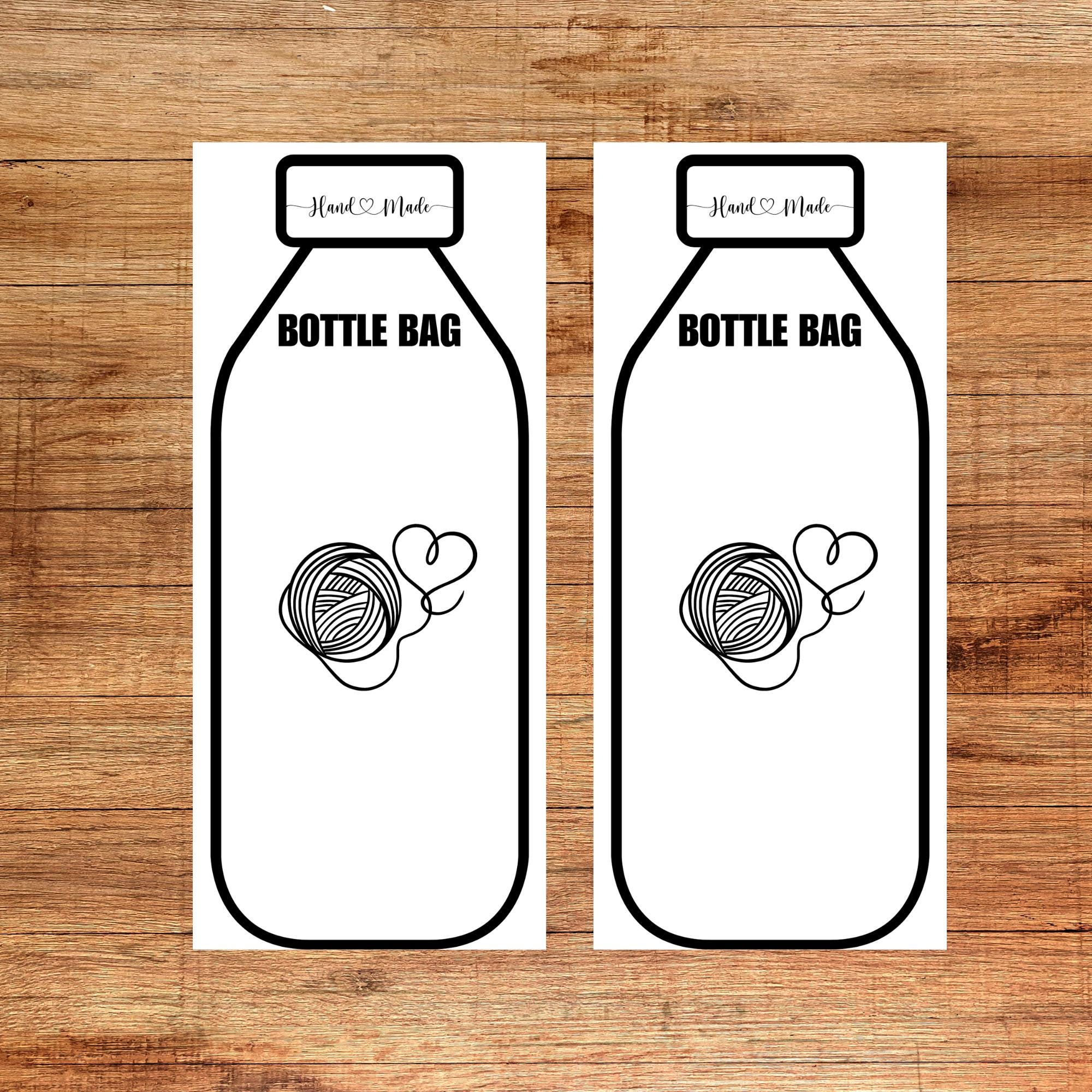 Bottle Bag Template -- Water Bottle Display Card PDF PNG -- Market ...