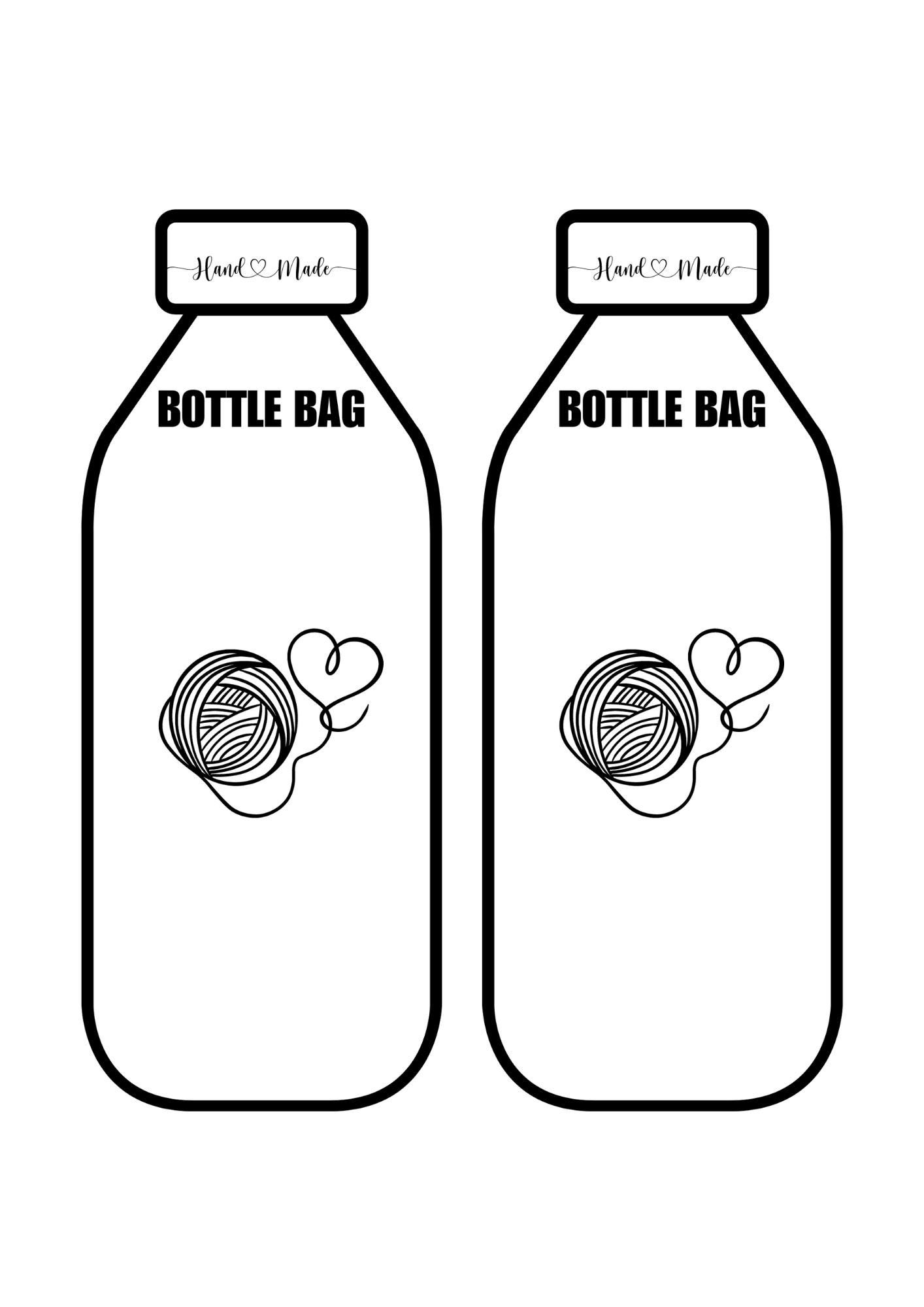 Bottle Bag Template -- Water Bottle Display Card PDF PNG -- Market ...