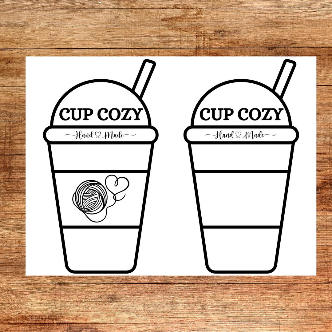 Iced Coffee Cup Cozy Display Card TEMPLATE -- 2 Templates Printable PDF ...