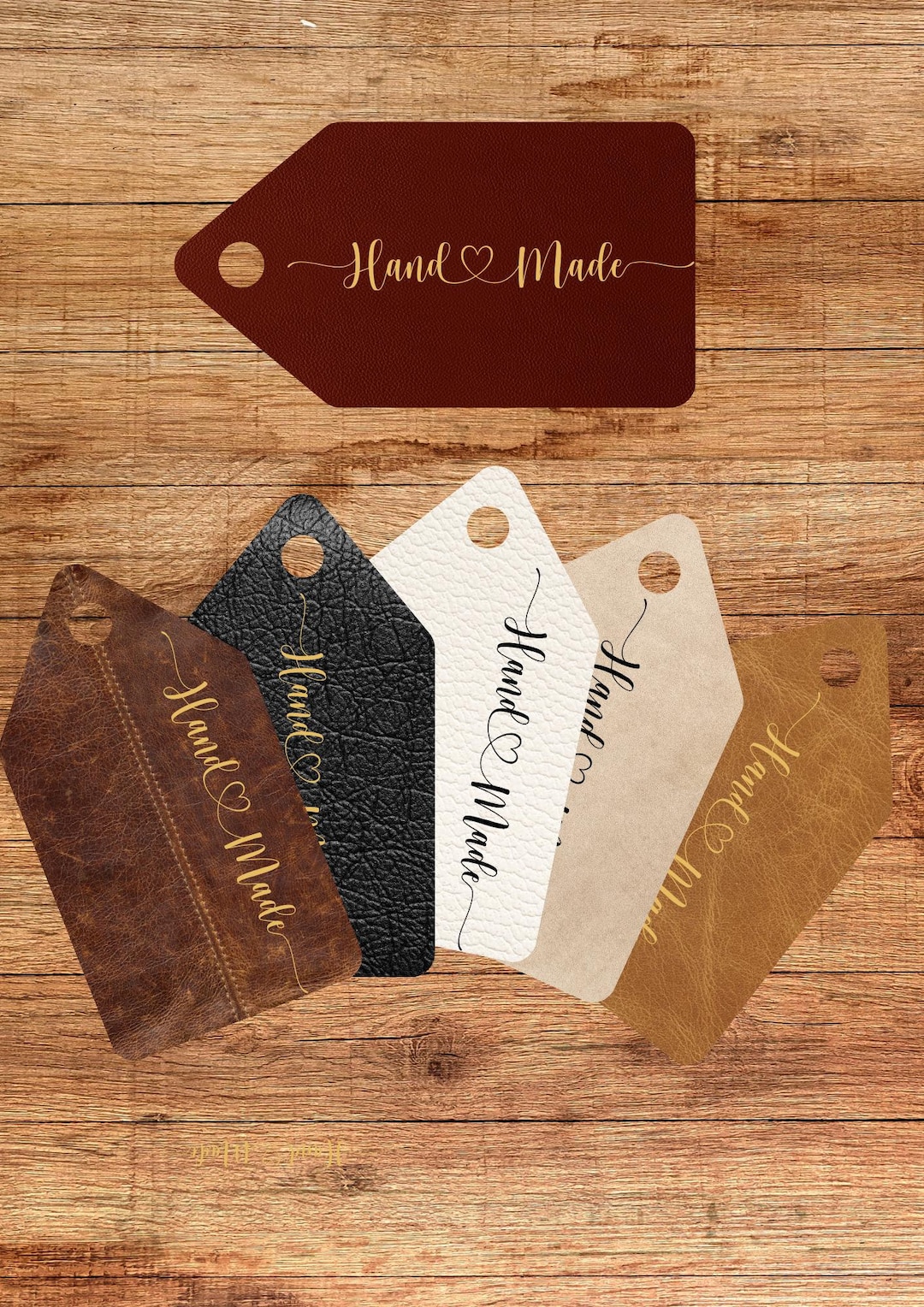 Printable Leather Look Hang Tags Handmade With Love/leather Texture ...