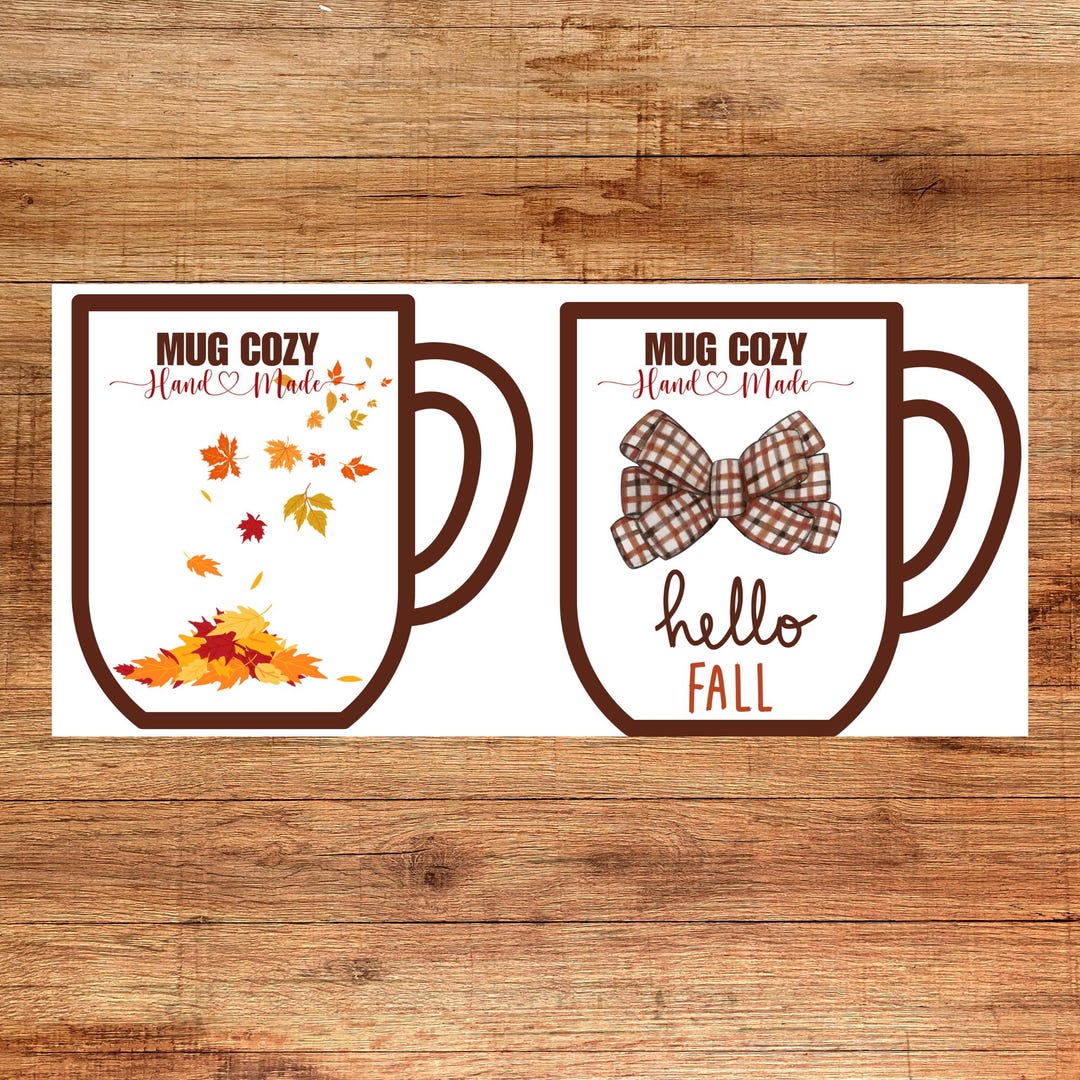 Fall Mug Cozy Display Card TEMPLATE -- PDF + PNG -- Market Display ...