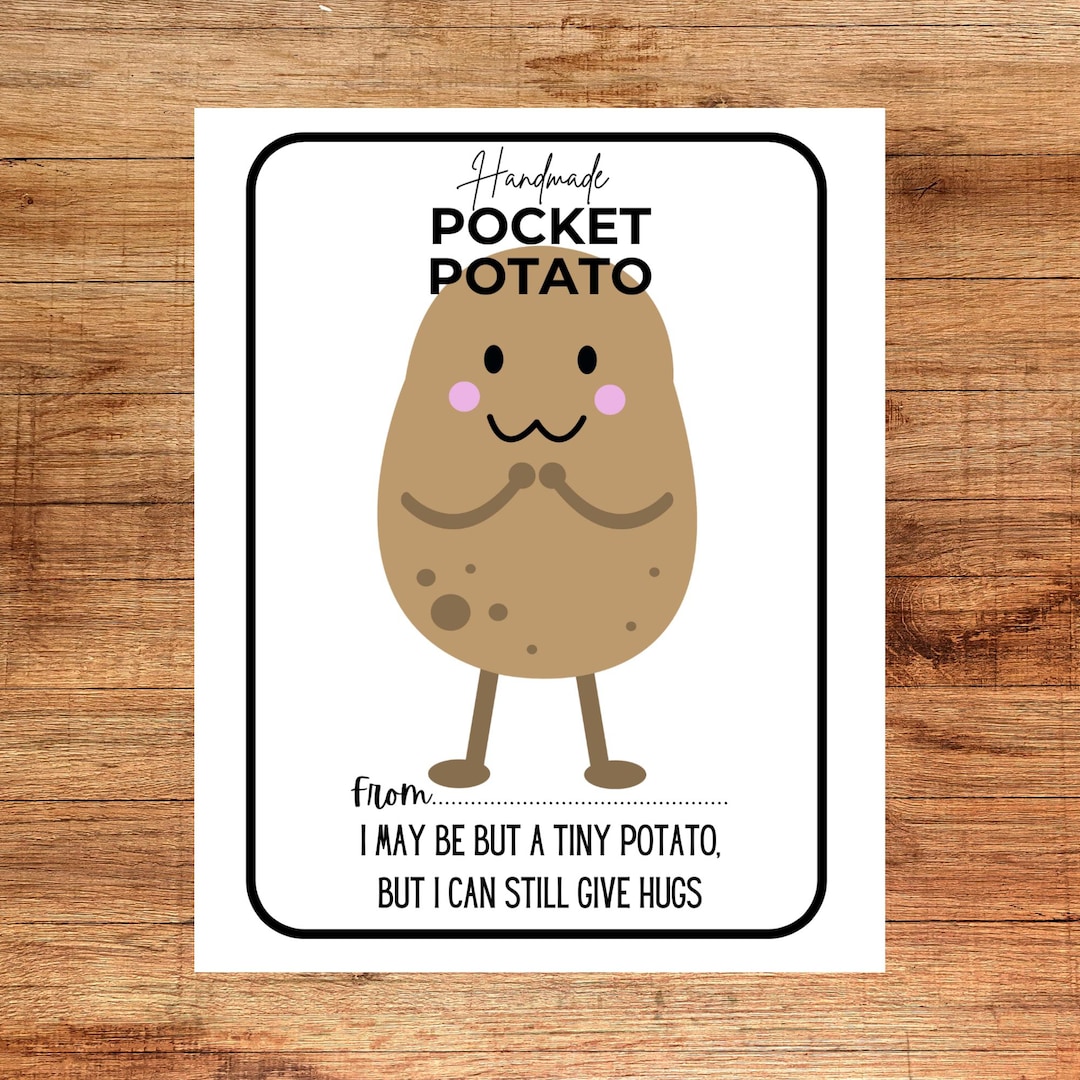 Pocket Potato Display Card -- PNG + PDF Printable Potato Template - Etsy
