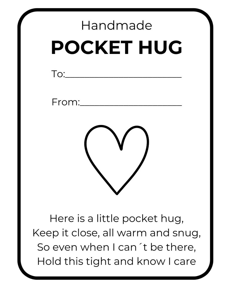 Pocket Hug Tag Display Card Inlay Printable Label Tag Backing Card for ...