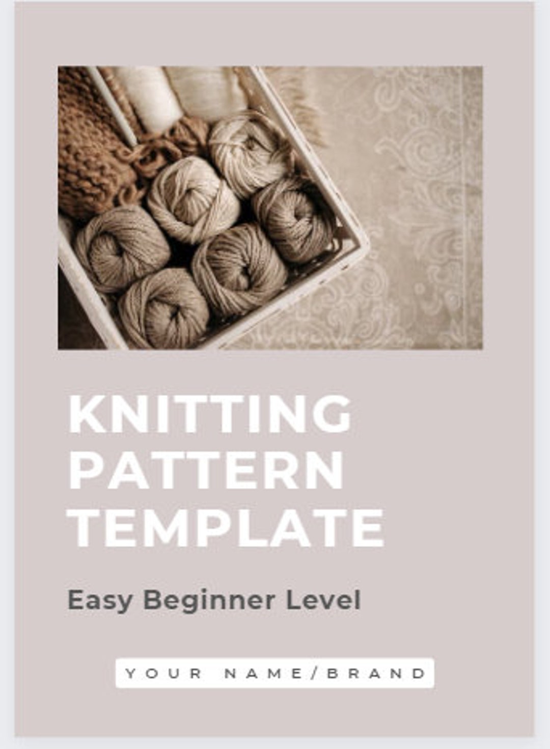 Knitting Pattern Template Canva Editable E-book for Pattern Writing ...