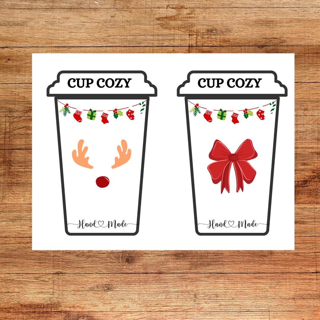 Christmas Cup Display Card for Handmade Cozies - PNG + PDF Printable ...