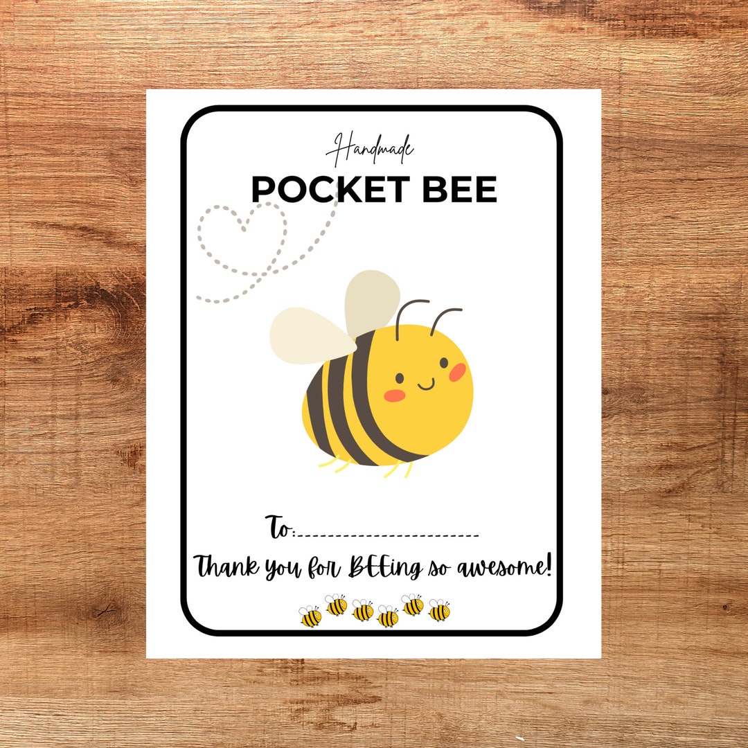 Printable Pocket Bee Tag Display Card/label Display/inlay Card for ...