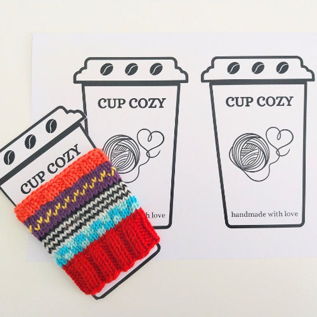 Printable Cup Cozy Display Card TEMPLATE -- 4 Templates Printable PDF ...