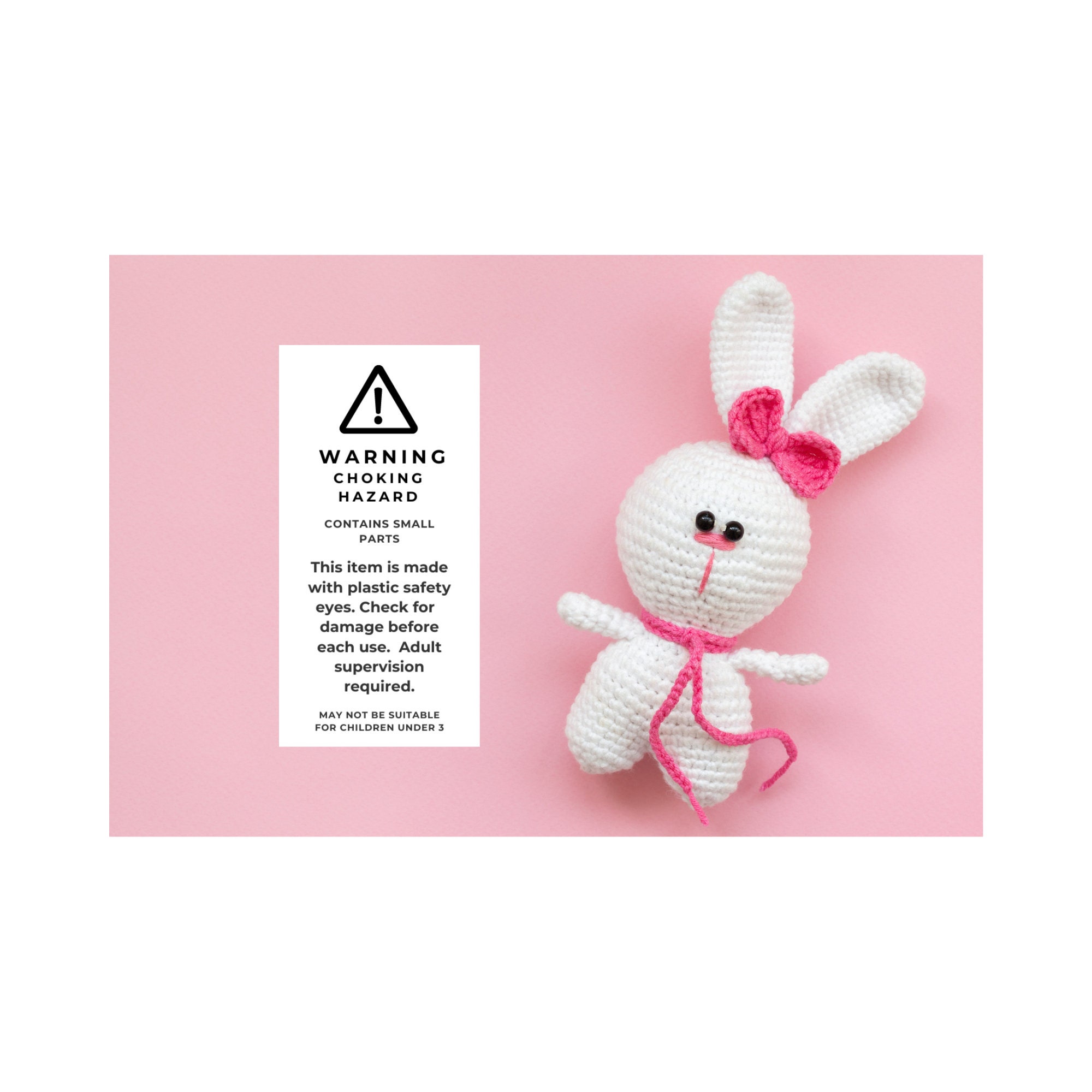 Safety Eyes Warning Tag for Printing -- Choking Hazard Label for ...