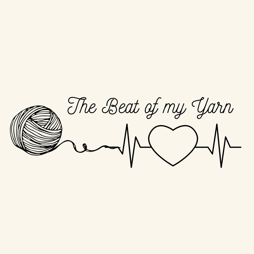 Yarn Heartbeat PNG File Clipart -- Crochet Knitting Digital Sticker ...
