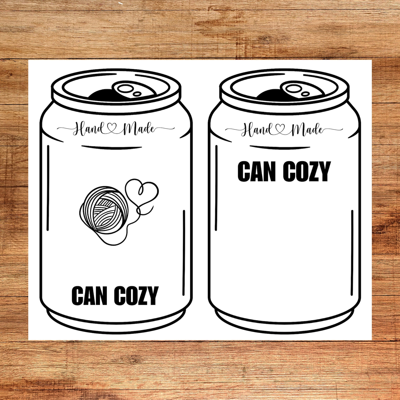 Can Cozy Template -- Can Cozy Display Card 2 Designs PDF -- Market ...