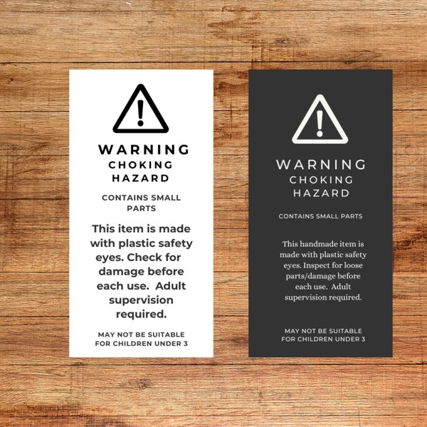 Safety Eyes Warning Cards - Etsy