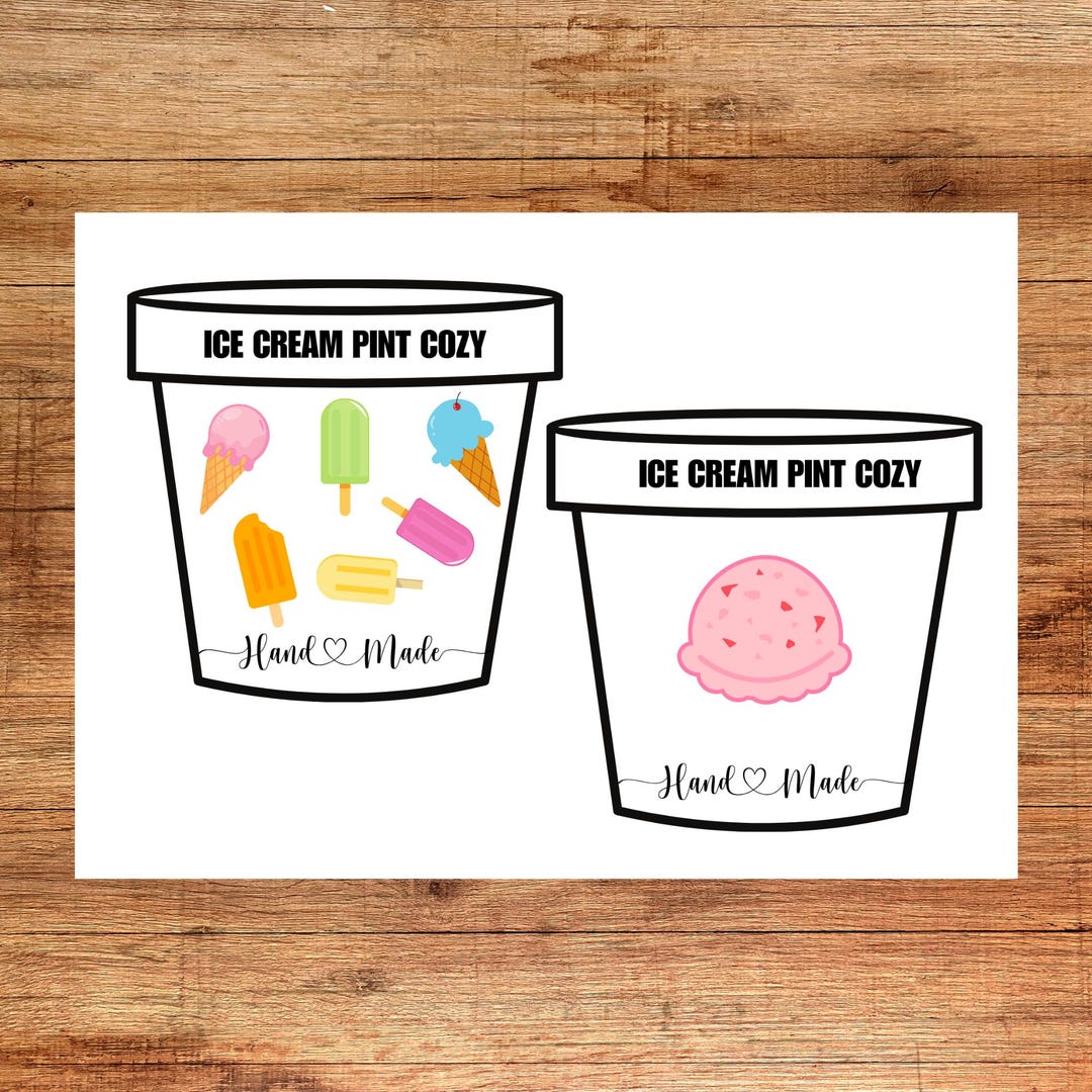 Ice Cream Pint TEMPLATE for Handmade Cozies - PDF + PNG Printable - Etsy