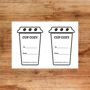 Cup Cozy TEMPLATE 4 Templates Printable PDF + PNG -- Coffee Cup Sleeve ...