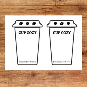 Cup Cozy TEMPLATE 4 Templates Printable PDF + PNG -- Coffee Cup Sleeve ...