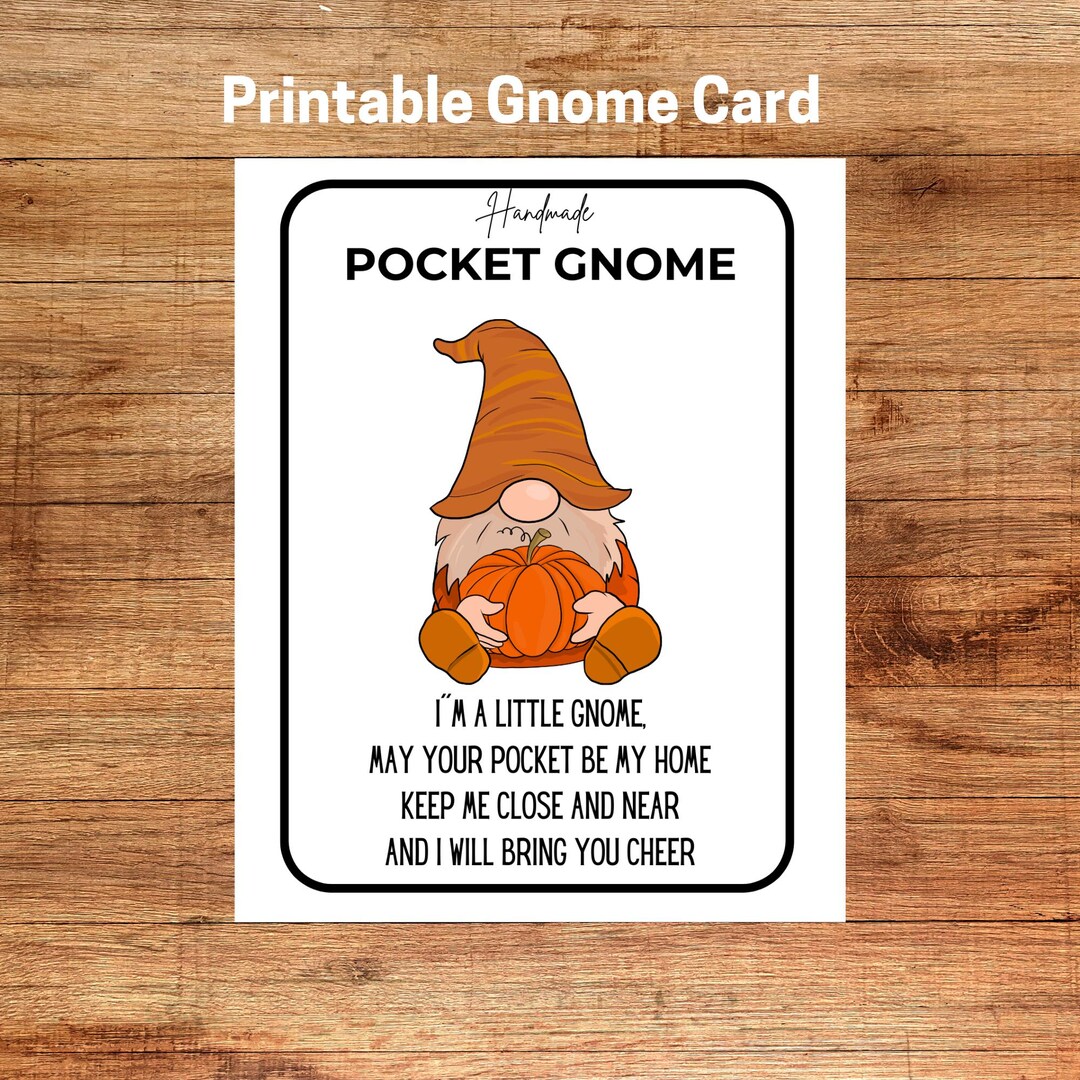 Pocket Gnome Display Card/printable Tag Label Backing Card for Handmade ...