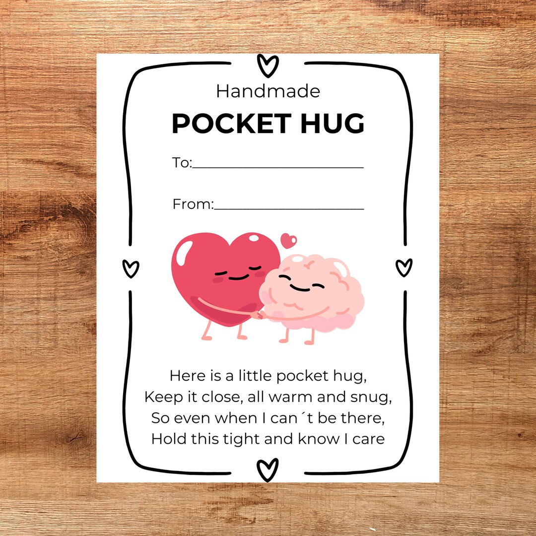 Pocket Hug Tag Backing Card Inlay Printable Label/tag Display Card for ...