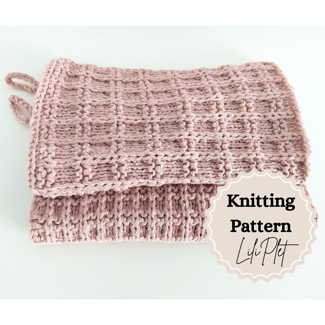 Easy Dish Cloth KNITTING PATTERN X 2/ Worsted Medium Yarn/farmhouse ...