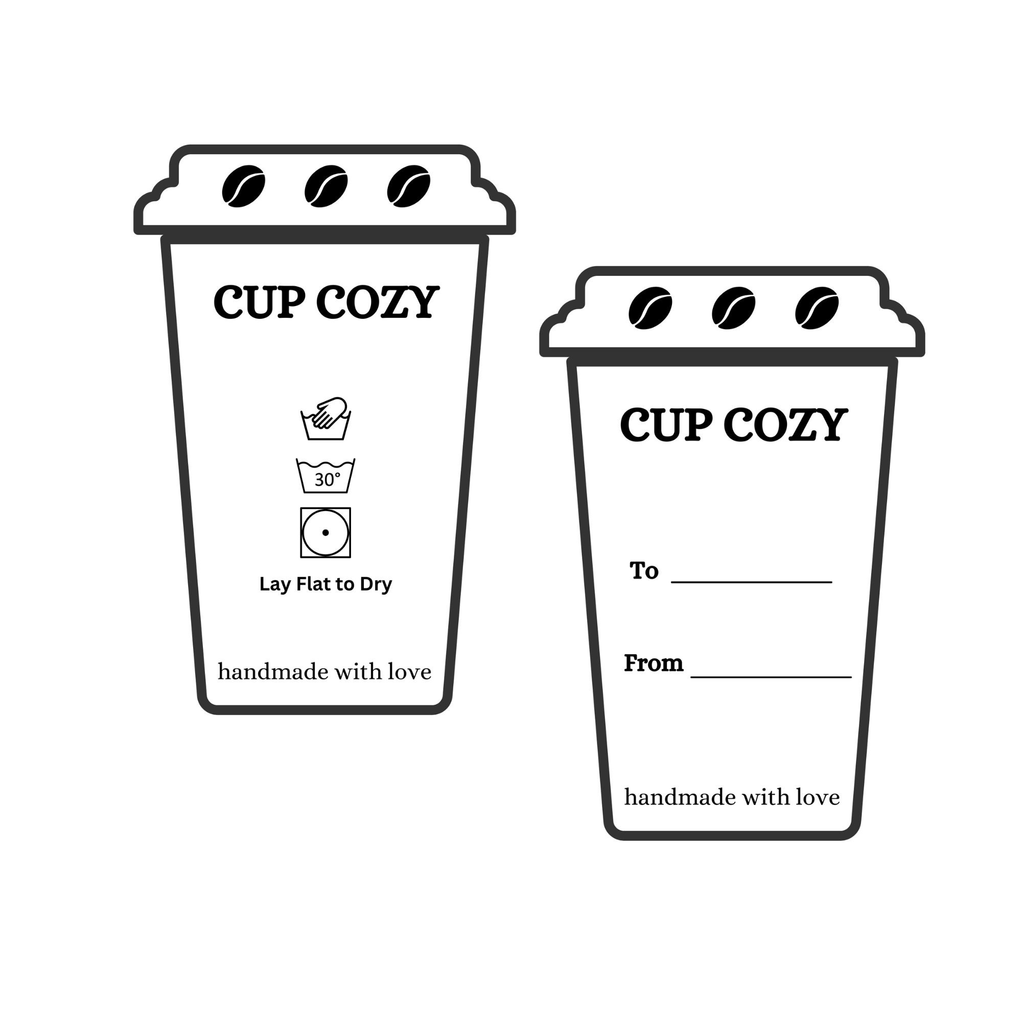 Printable Cup Cozy Display Card TEMPLATE 4 Templates Printable PDF PNG ...