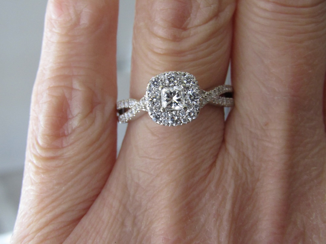 Diamond Engagement Ring-real Diamonds//size 7 - Etsy