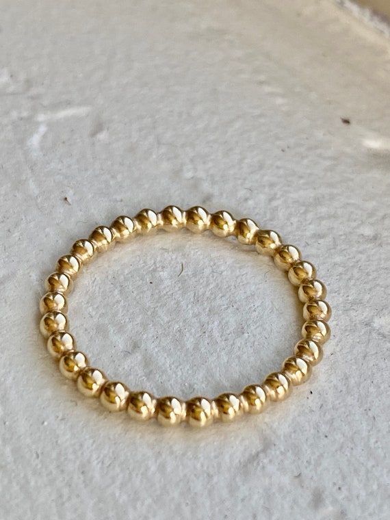 Pandora 14K Gold Bubble Stacking Ring Size: 56 - Gem