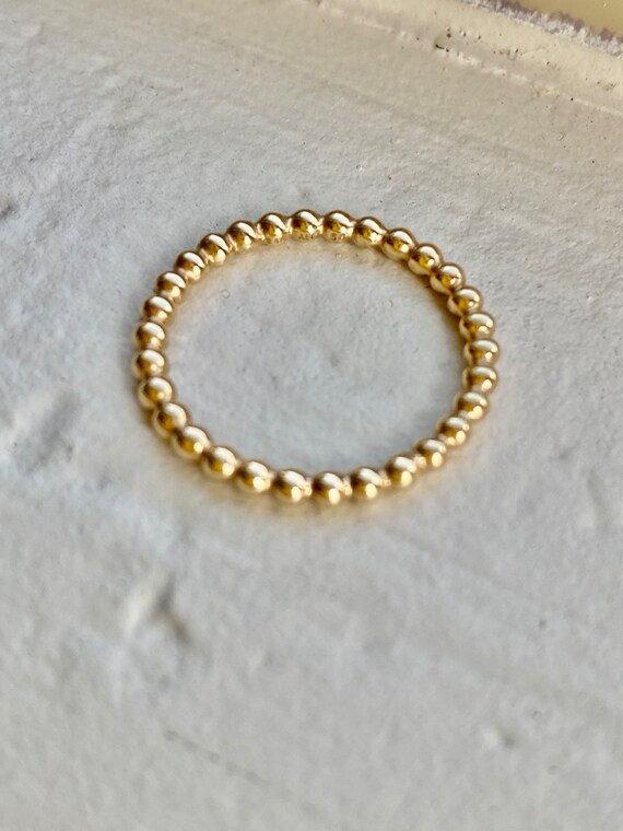 Pandora 14K Gold Bubble Stacking Ring Size: 56 - Gem