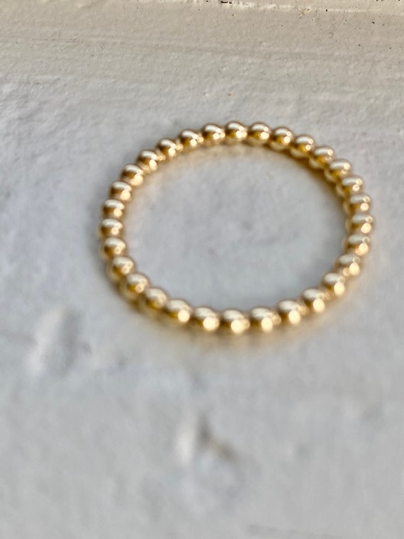Pandora 14K Gold Bubble Stacking Ring Size: 56 - Gem