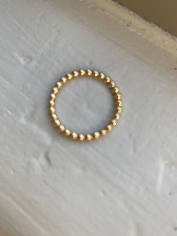 Pandora 14K Gold Bubble Stacking Ring Size: 56 - Gem