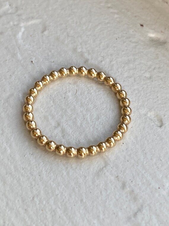 Pandora 14K Gold Bubble Stacking Ring Size: 56 - Gem