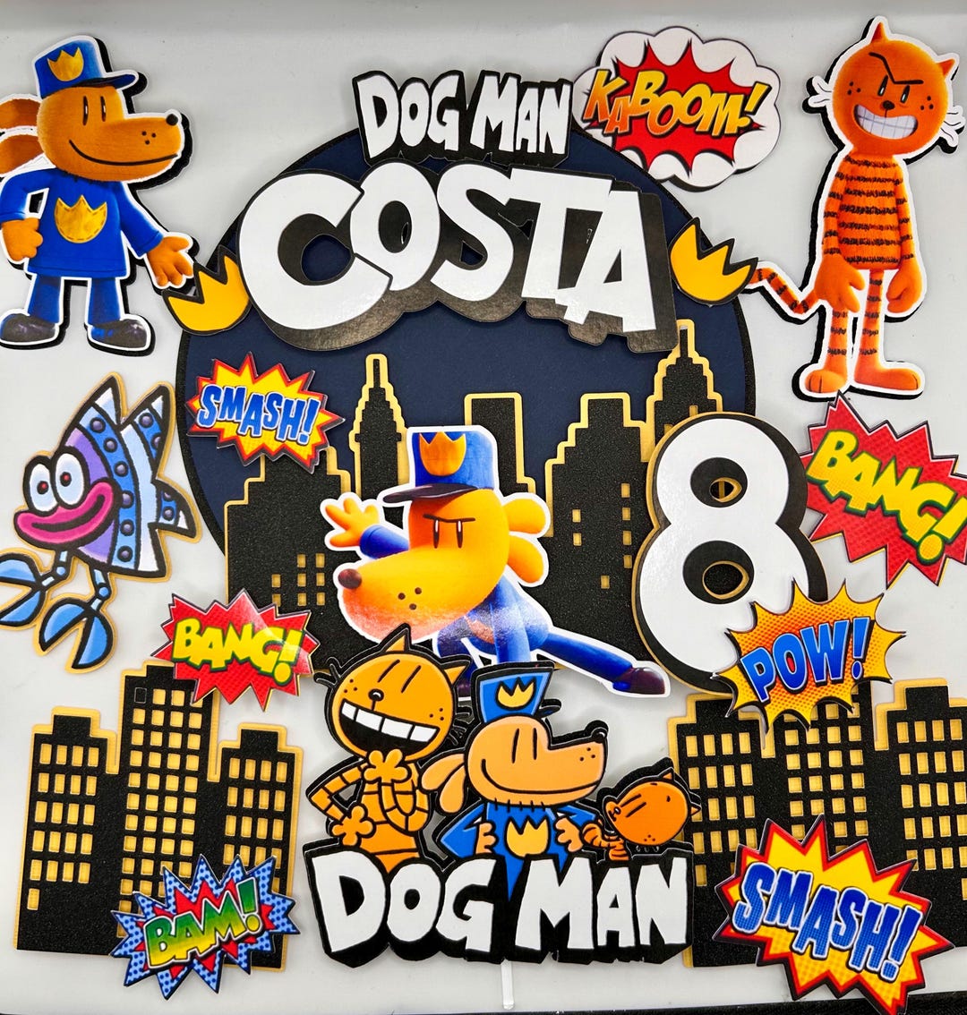 Dog Man Cake Topper - Etsy