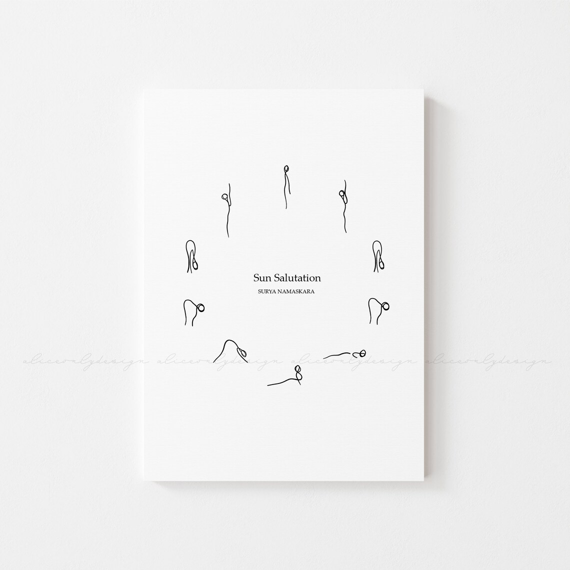 Ashtanga Yoga Wall Art Yoga Line Art Sun Salutation Poster Yoga Line ...