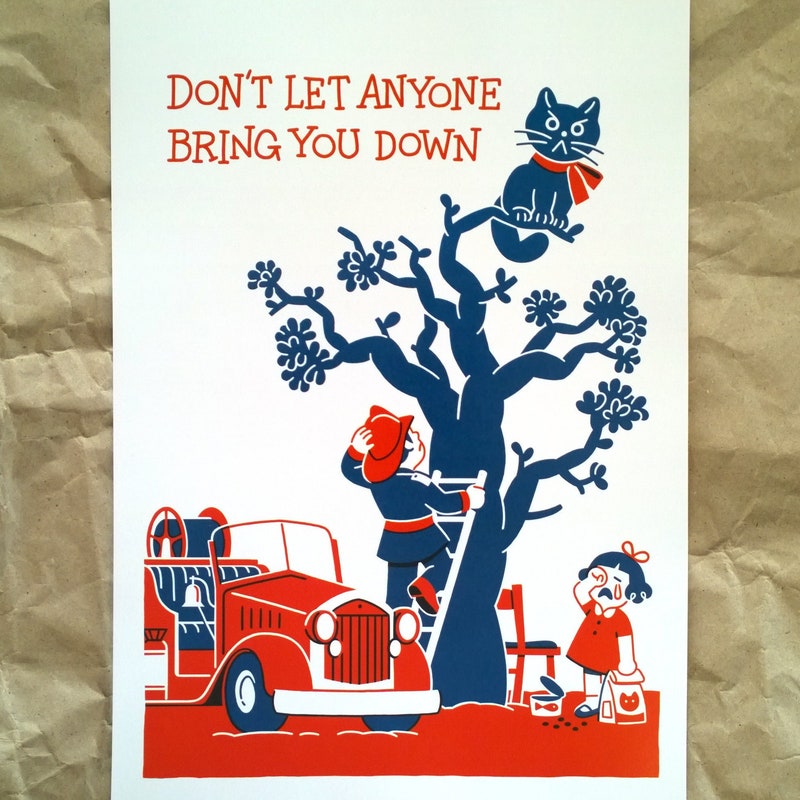 Motivational Cat Poster - Etsy