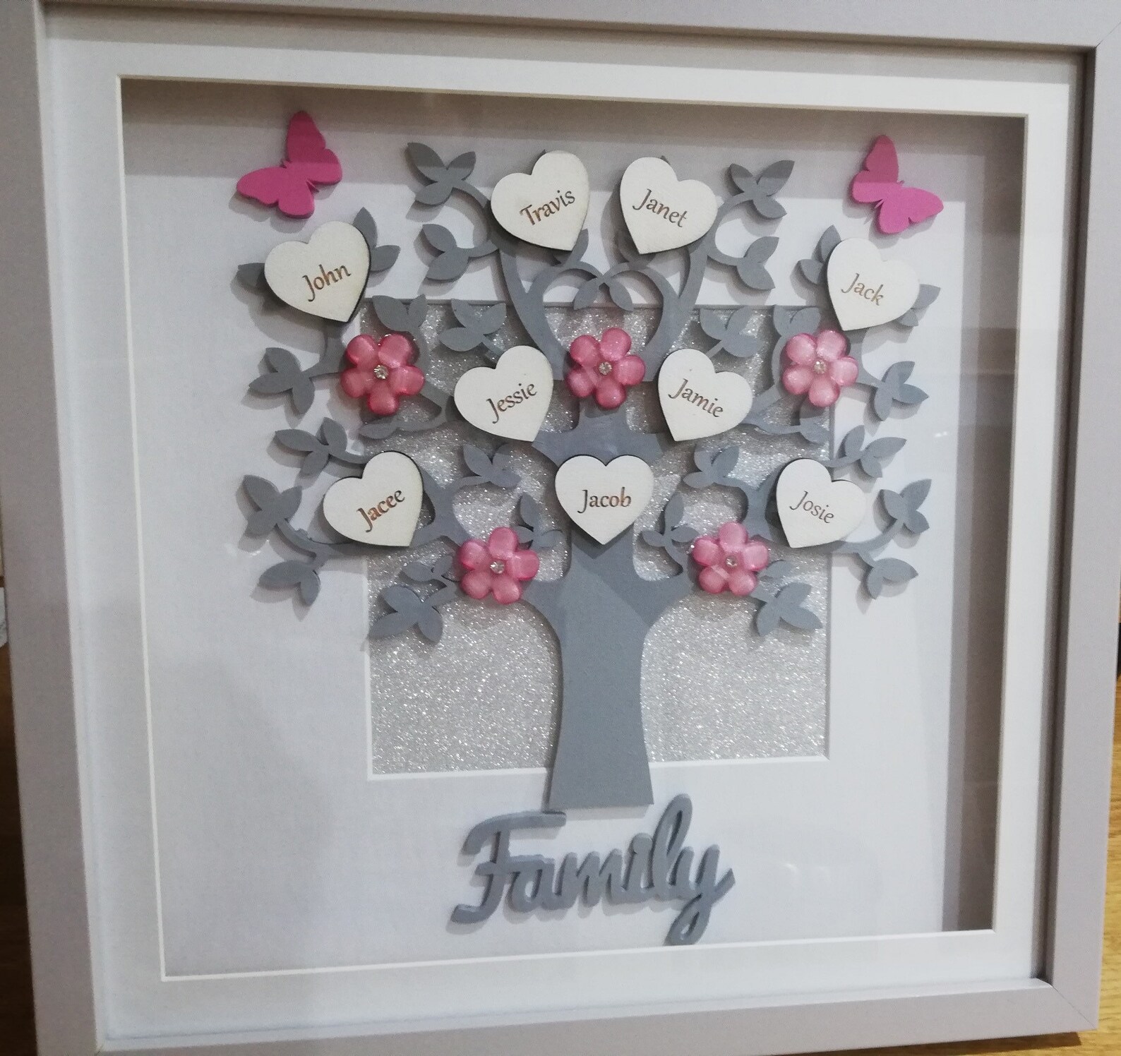 Family Tree Personalised Box Frame | Etsy UK