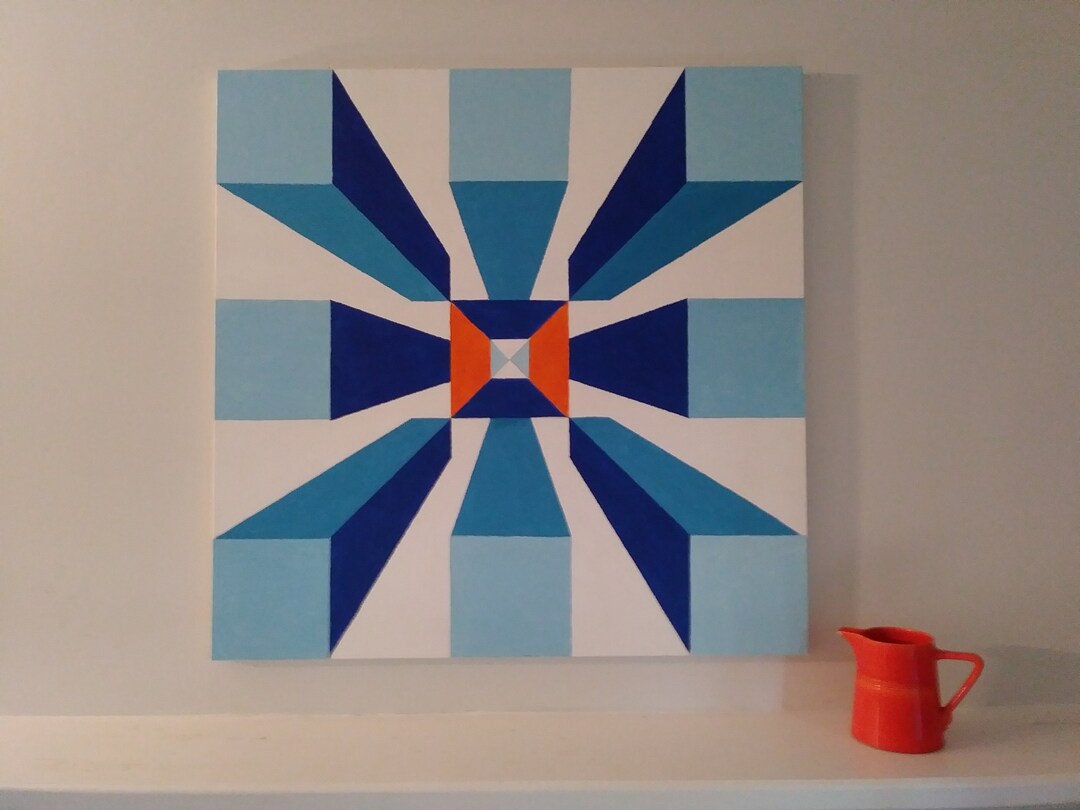 MCM Geometric Abstract Painting - Etsy