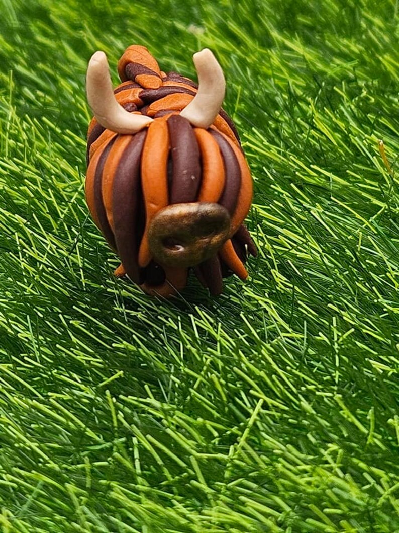 Miniature Hairy Brown Highland Cow, Wee Coo Made From Polymer Clay ...