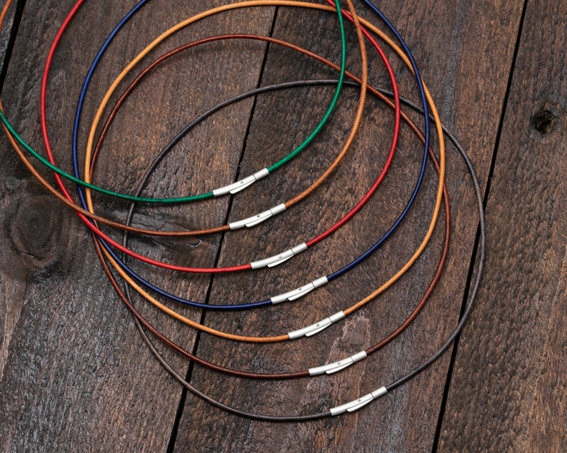 Necklace for Pendant Charm Thin Leather Cord Necklace for - Etsy