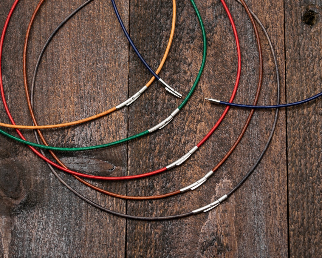 Necklace for Pendant Charm, Thin Leather Cord Necklace for Pendant ...