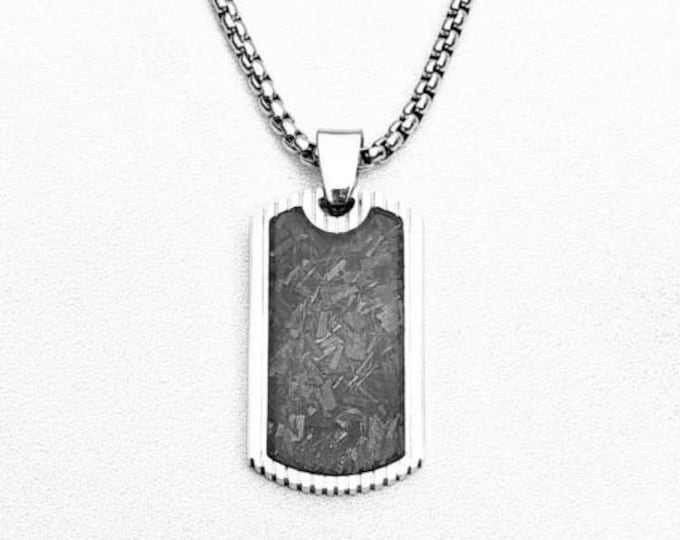Men's graphite DOG Tag Necklace Men's | Etsy