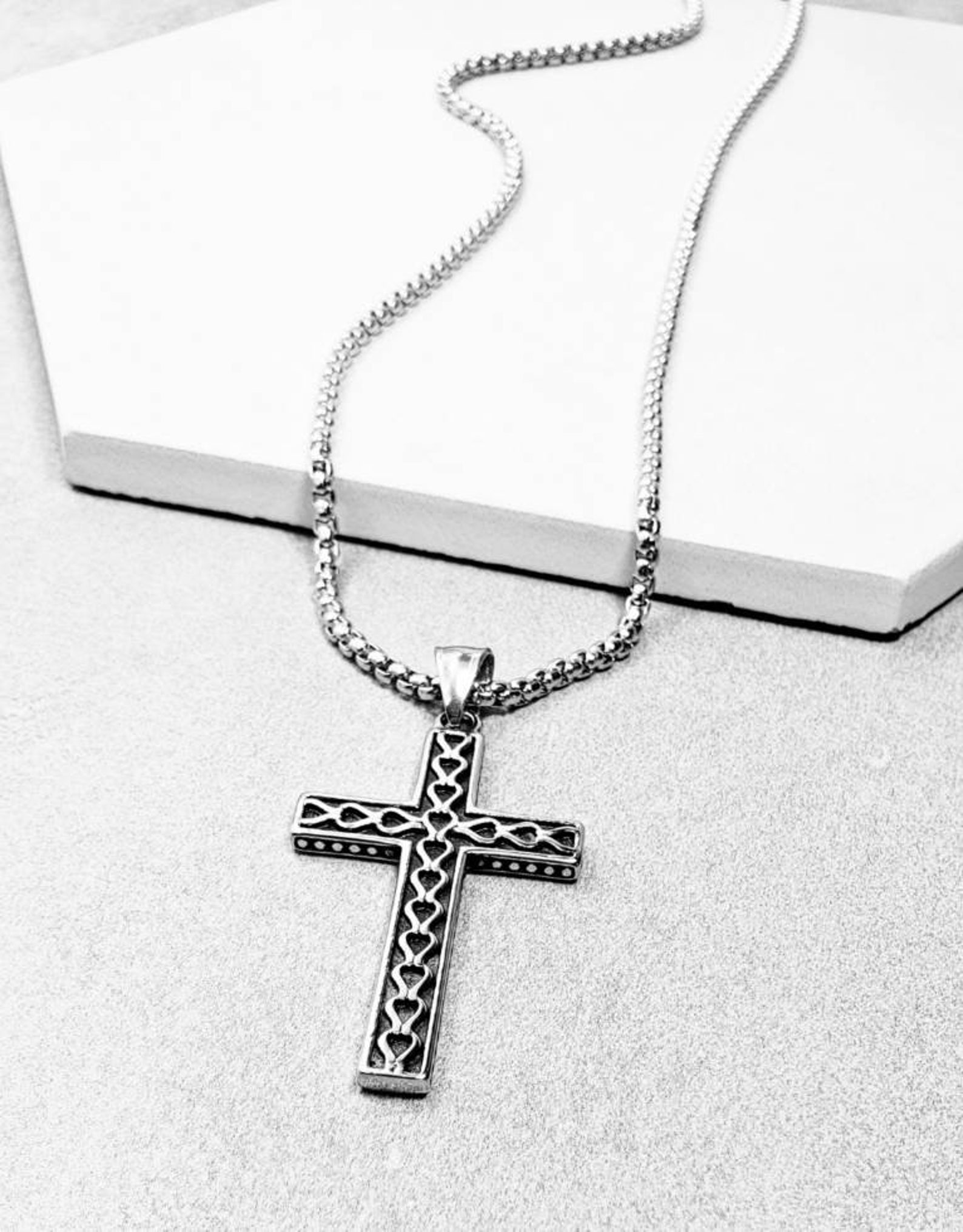 Men's viking Cross Necklace Men's Silver - Etsy