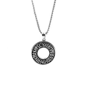 Men's "norse RUNES Medallion" Necklace| Men's Silver Stainless Steel ...