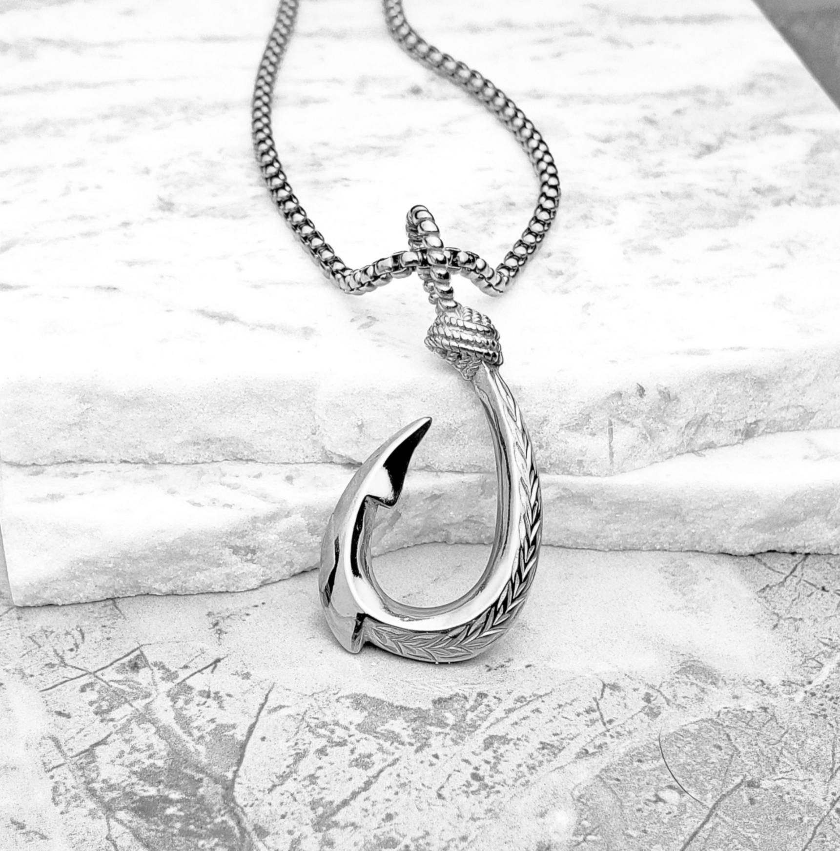 Men's tribal FISH Hook Necklace Men's - Etsy