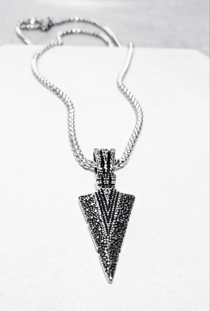 Men's STUDDED ARROWHEAD Necklace Men's | Etsy