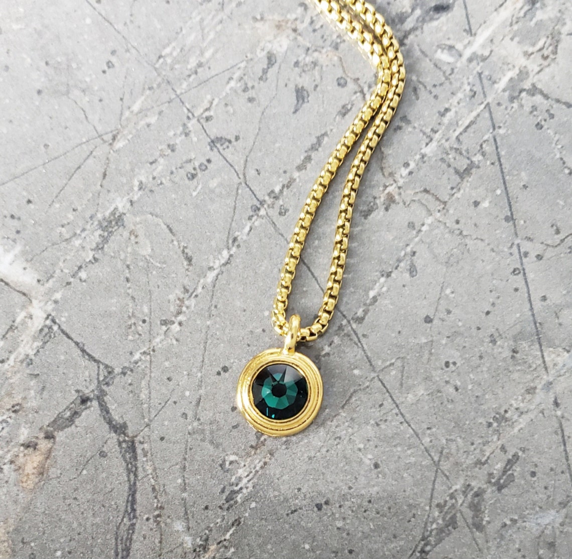 Men's GOLD EMERALD COIN Necklace | Men's Emerald Gemstone Gold ...